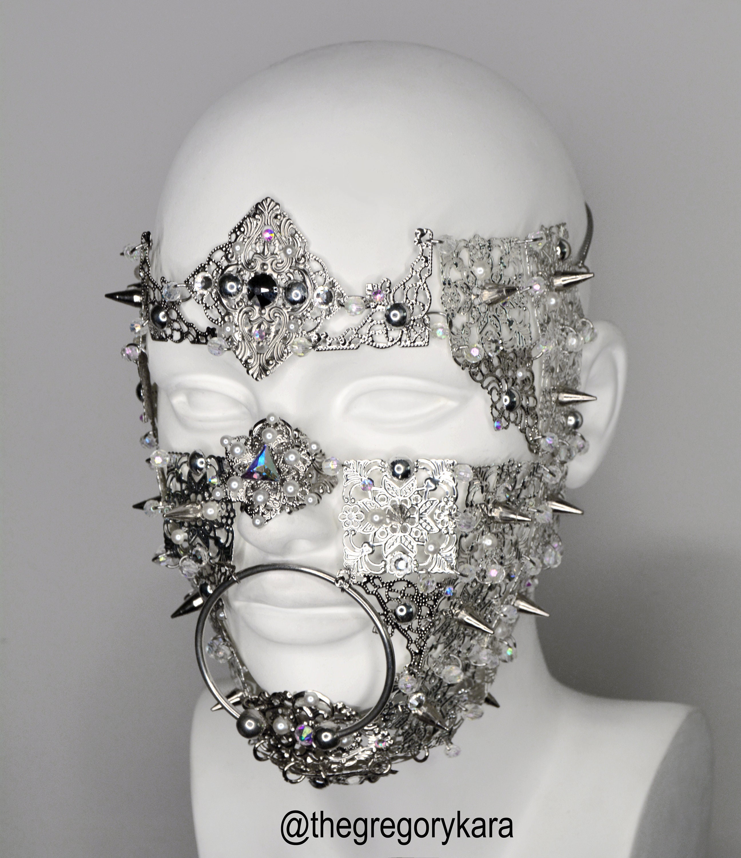 Full Metal Armor Face Piece Facepiece Metal Mask - Etsy