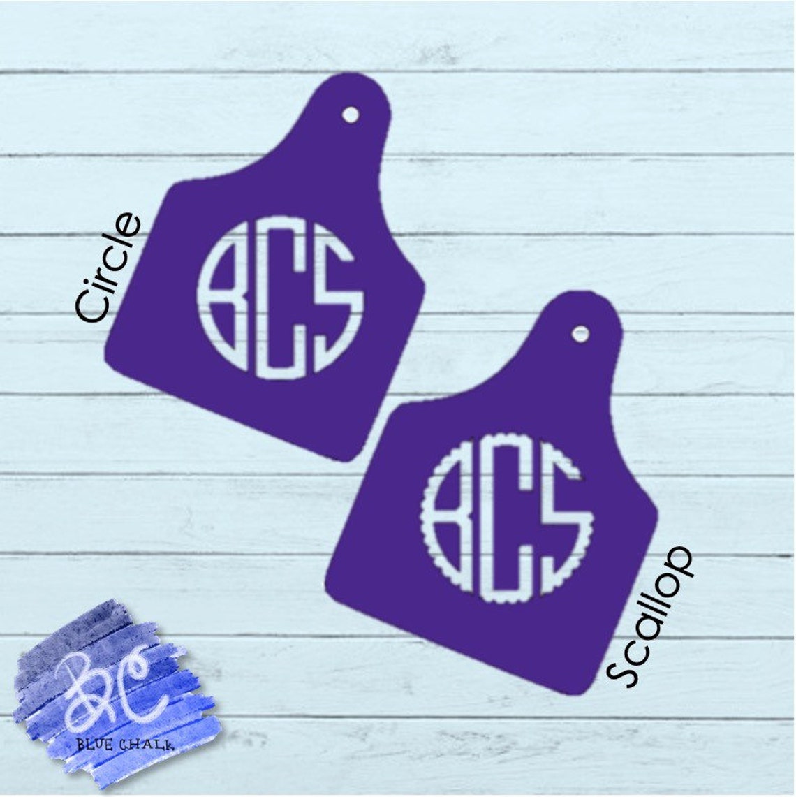 Monogram Ear Tag Decal | Cow Ear Tag Sticker | Circle Monogram Cow Tag ...