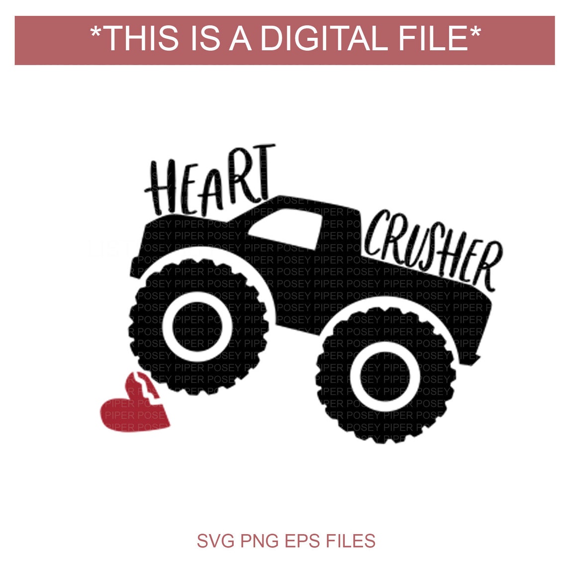 Heart Crusher Svg Boy's Valentine's Svg Monster | Etsy