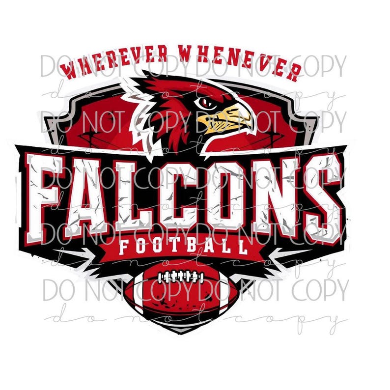 Falcons Football Logo PNG: Red Black White Team Spirit (digital ...