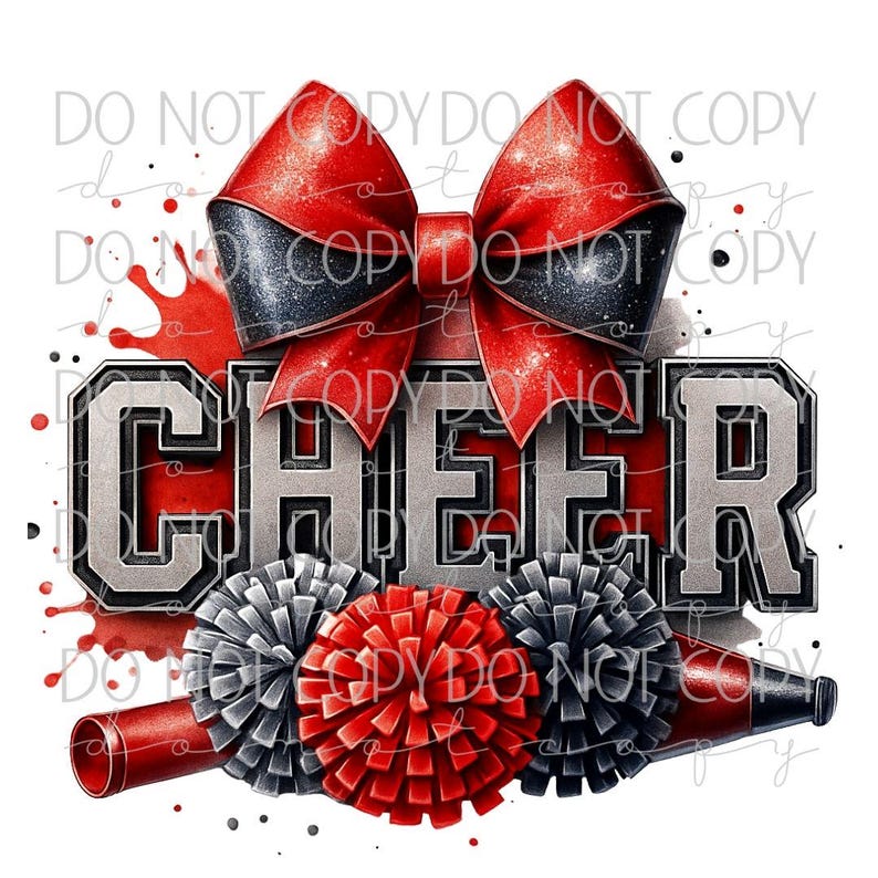Cheerleading PNG: Glitter Bow, Pom Poms Clipart (digital Download) - Etsy