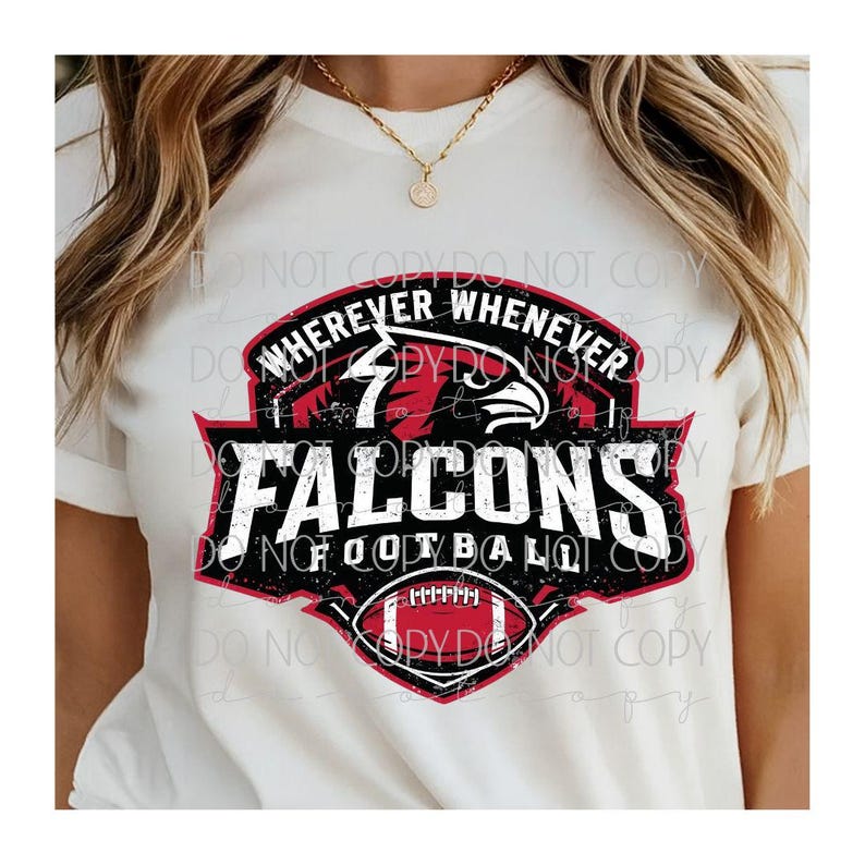 Falcons Football Logo PNG: Red, Black & White - School Spirit (digital ...
