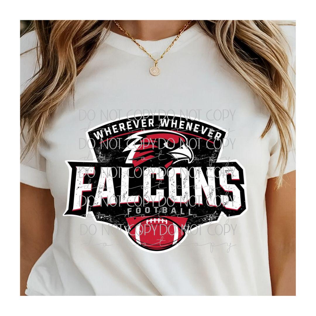 Falcons Football Team Logo PNG: Red, Black, and White (digital Download ...