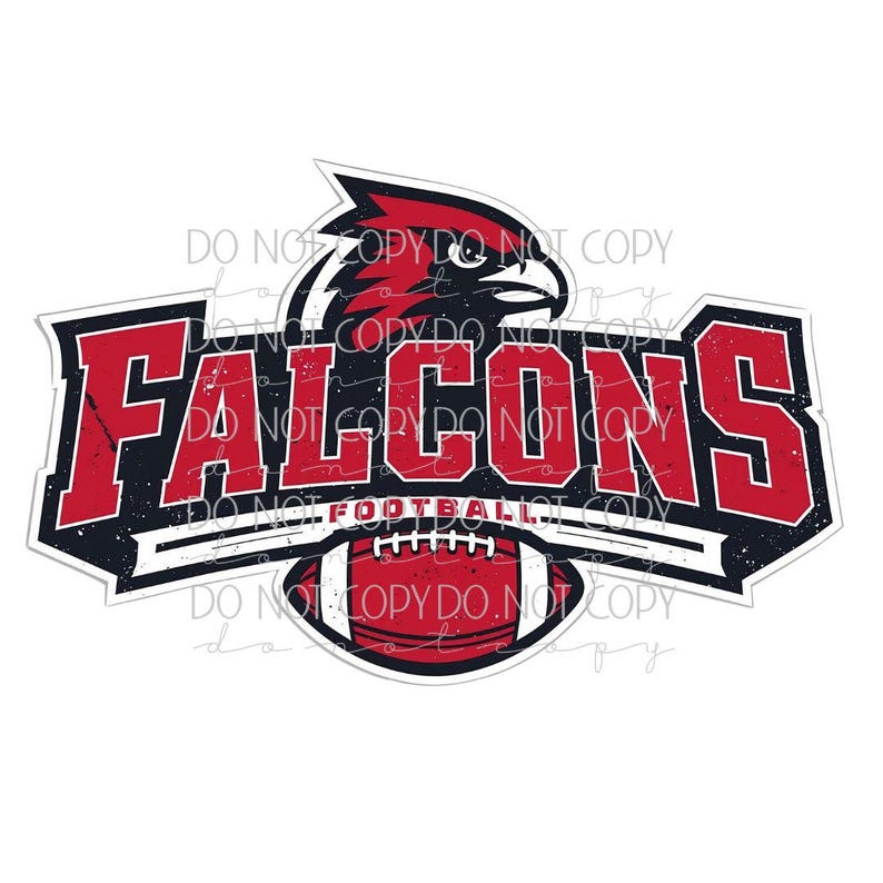 Falcons Football Logo PNG: Red Black White, Transparent Background ...