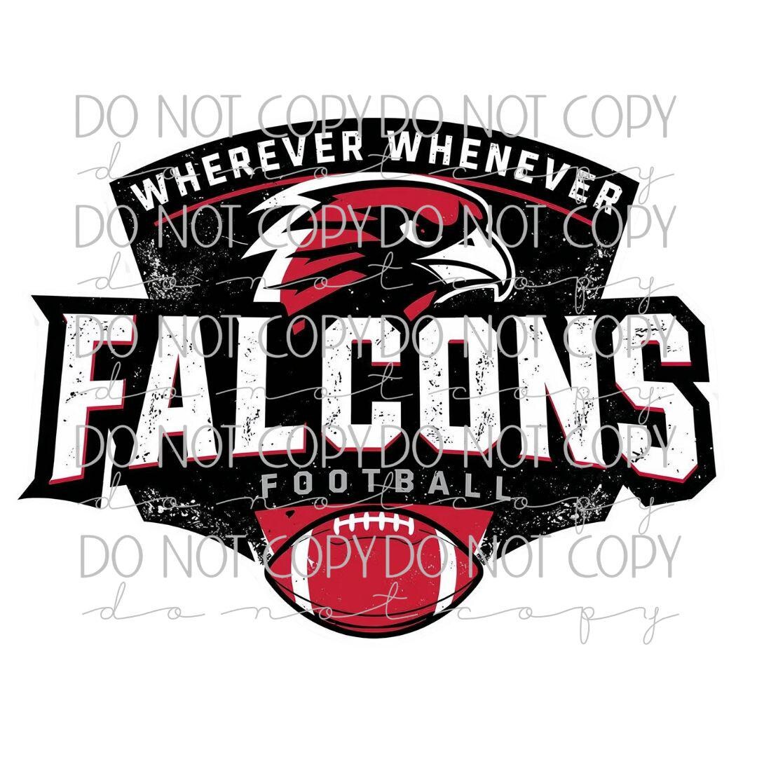 Falcons Football Team Logo PNG: Red, Black, and White (digital Download ...