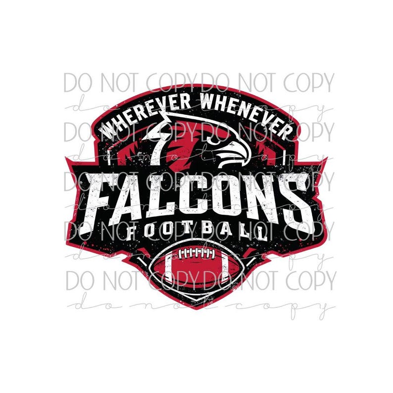 Falcons Football Logo PNG: Red, Black & White - School Spirit (digital ...