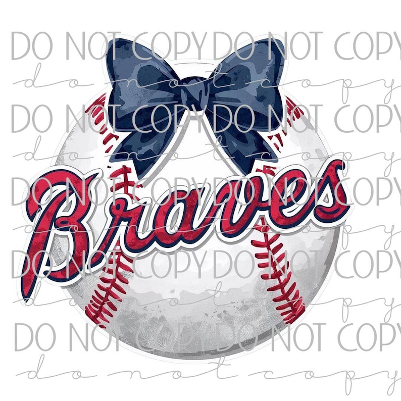 Braves Baseball Softball PNG With Bow | Digital Download for ...
