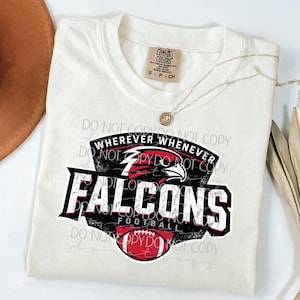 Falcons Football Team Logo PNG: Red, Black, and White (digital Download ...