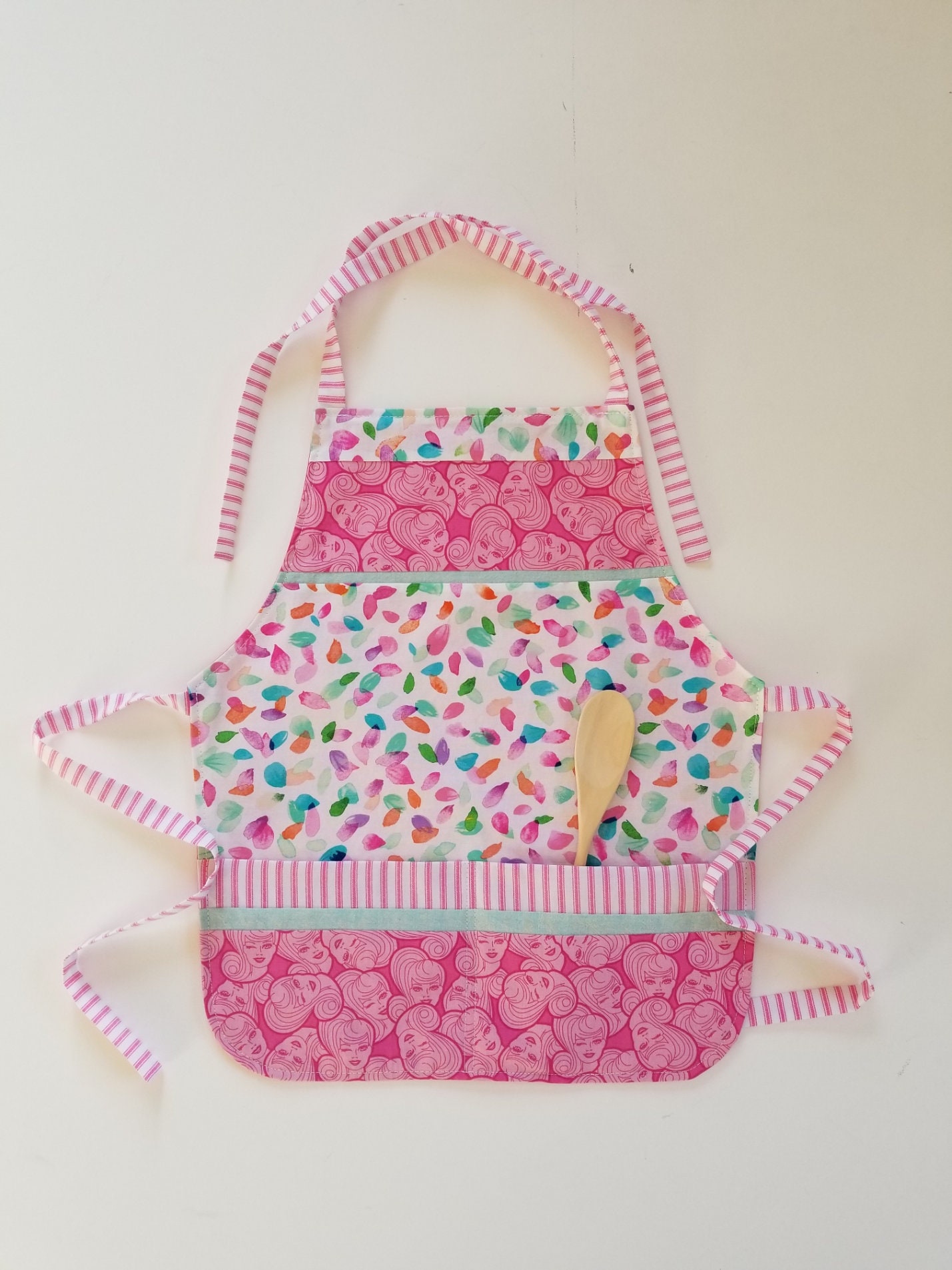 Girls Barbie Apron, Little Girls Apron, Pink Barbie Apron - Etsy