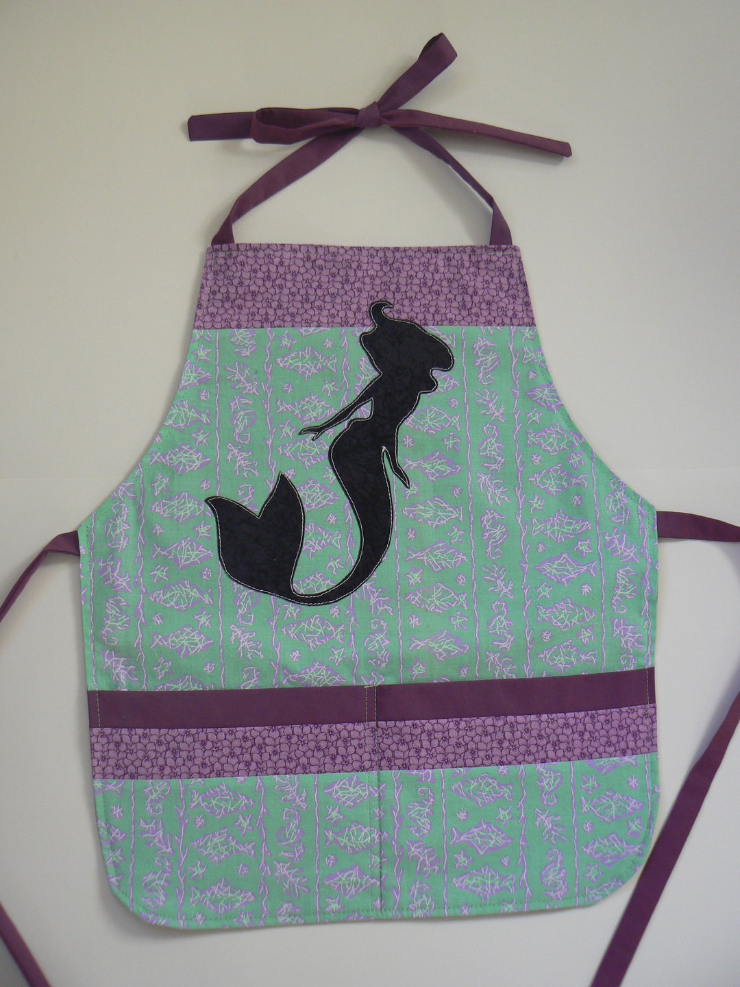 Aqua and Purple Mermaid Apron for Kids - Etsy