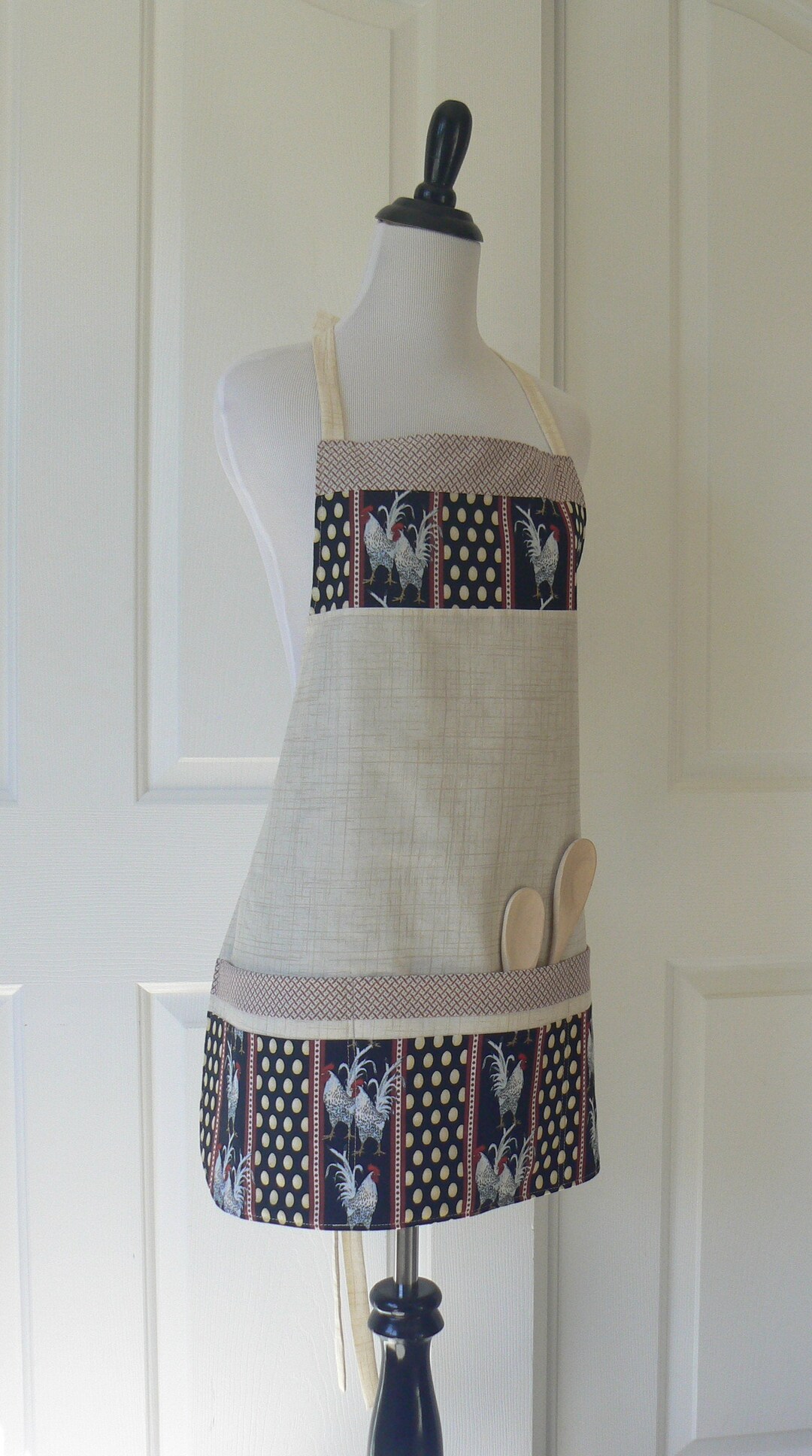 Black and White Rooster Apron With Pockets - Etsy