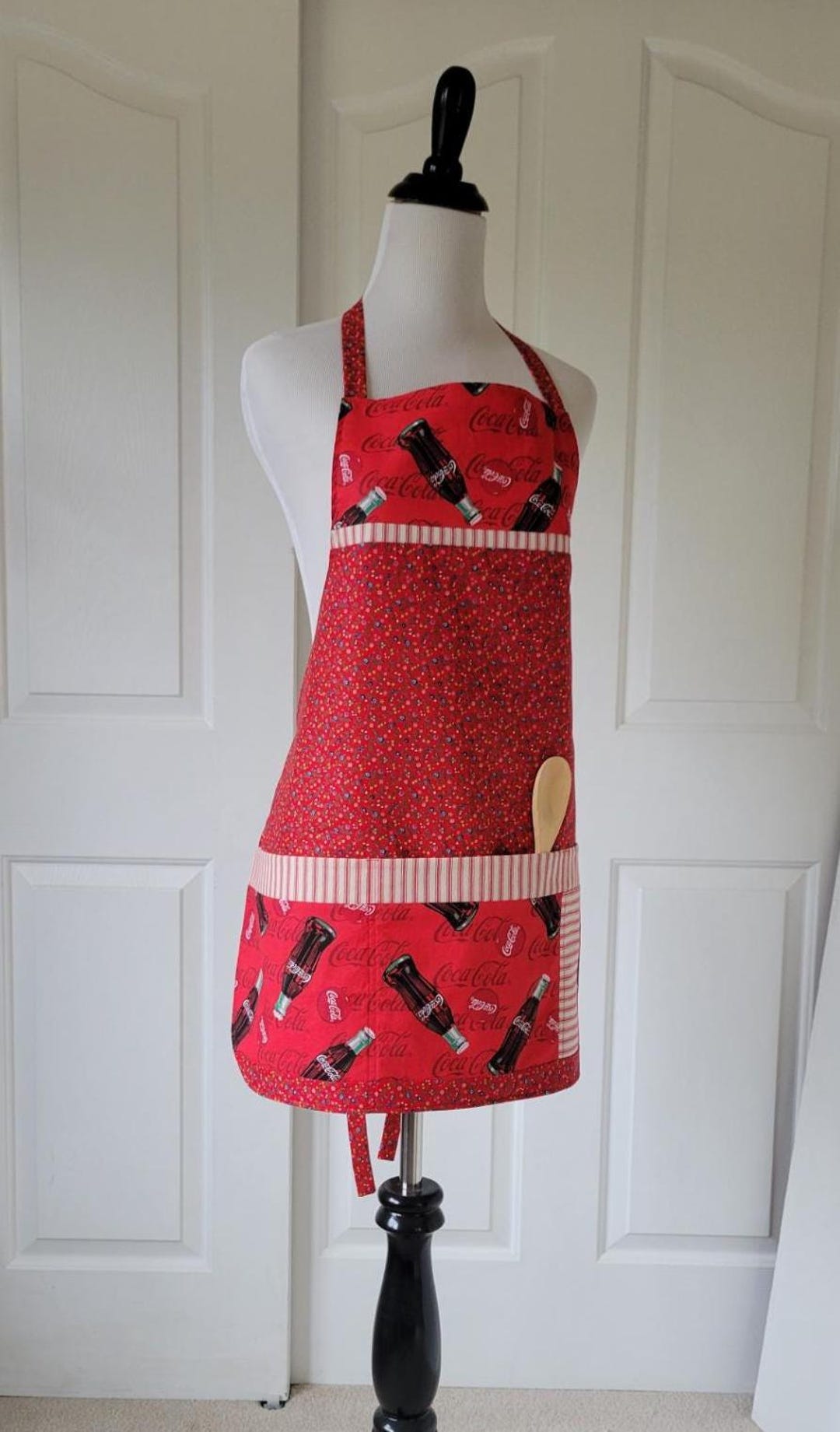 Red Adult Coca Cola Apron With Pockets - Etsy