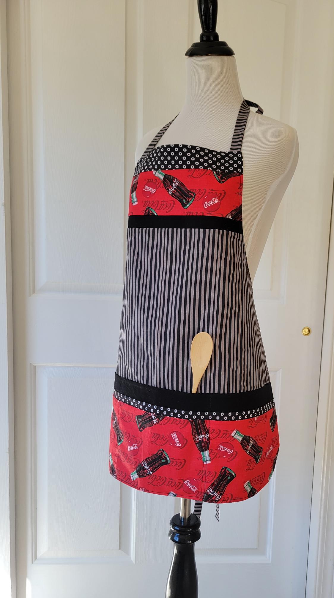 Red Adult Coco Cola Apron With Pockets - Etsy