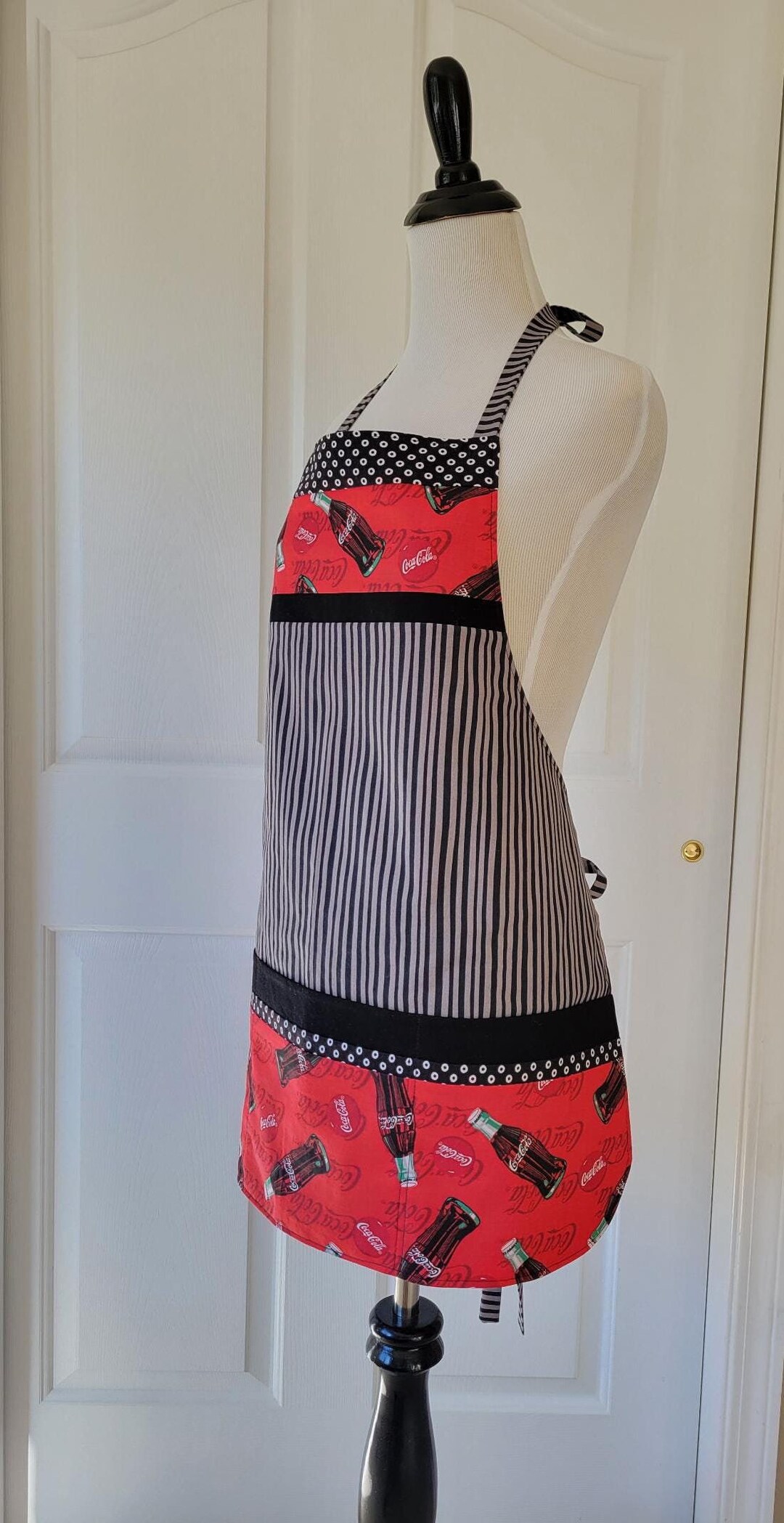 Red Adult Coco Cola Apron With Pockets - Etsy