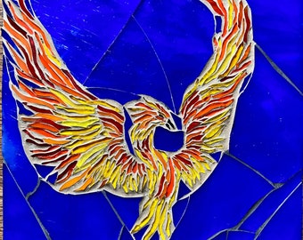 Phoenix Rising Glass - Etsy