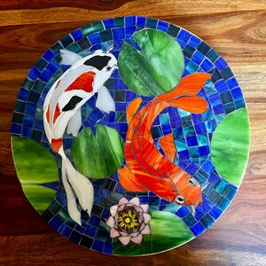 Koi and Lily Pads Mosaic Lazy Susan - Etsy