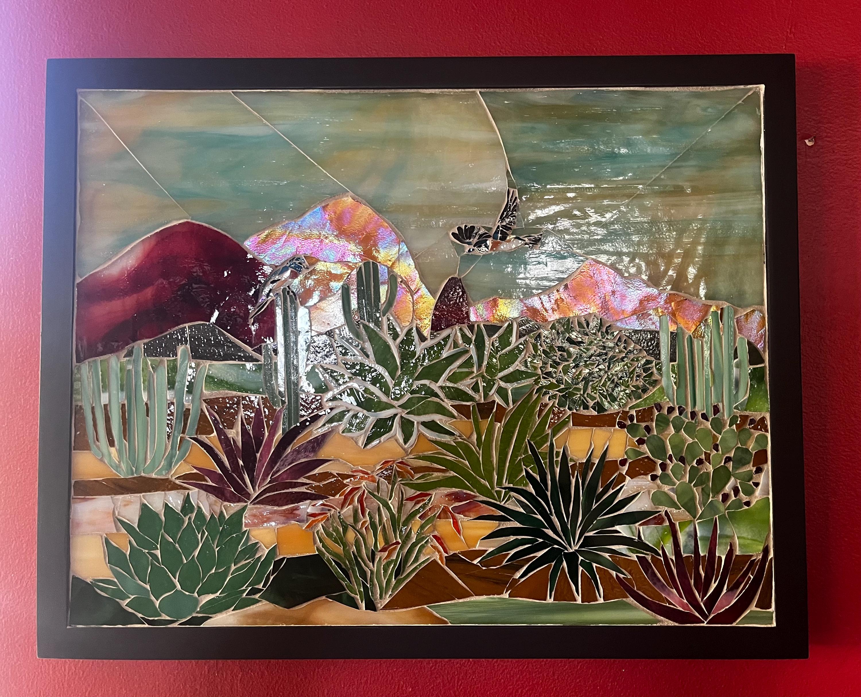 Sparkling Desert Landscape Glass Mosaic Artwork - Etsy