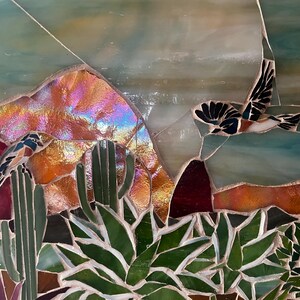 Sparkling Desert Landscape Glass Mosaic Artwork - Etsy