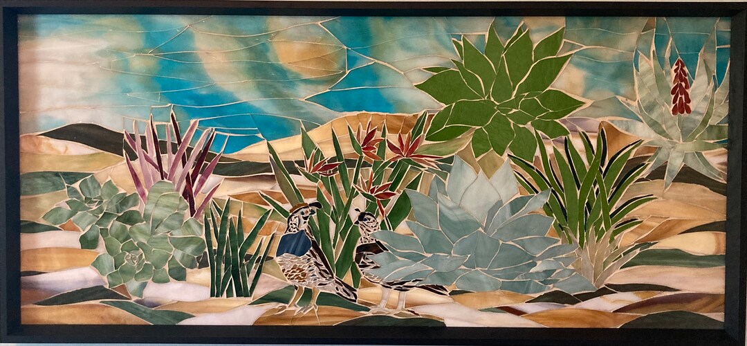 Striking Desert Landscape Mosaic Wall Art, Made to Order - Etsy