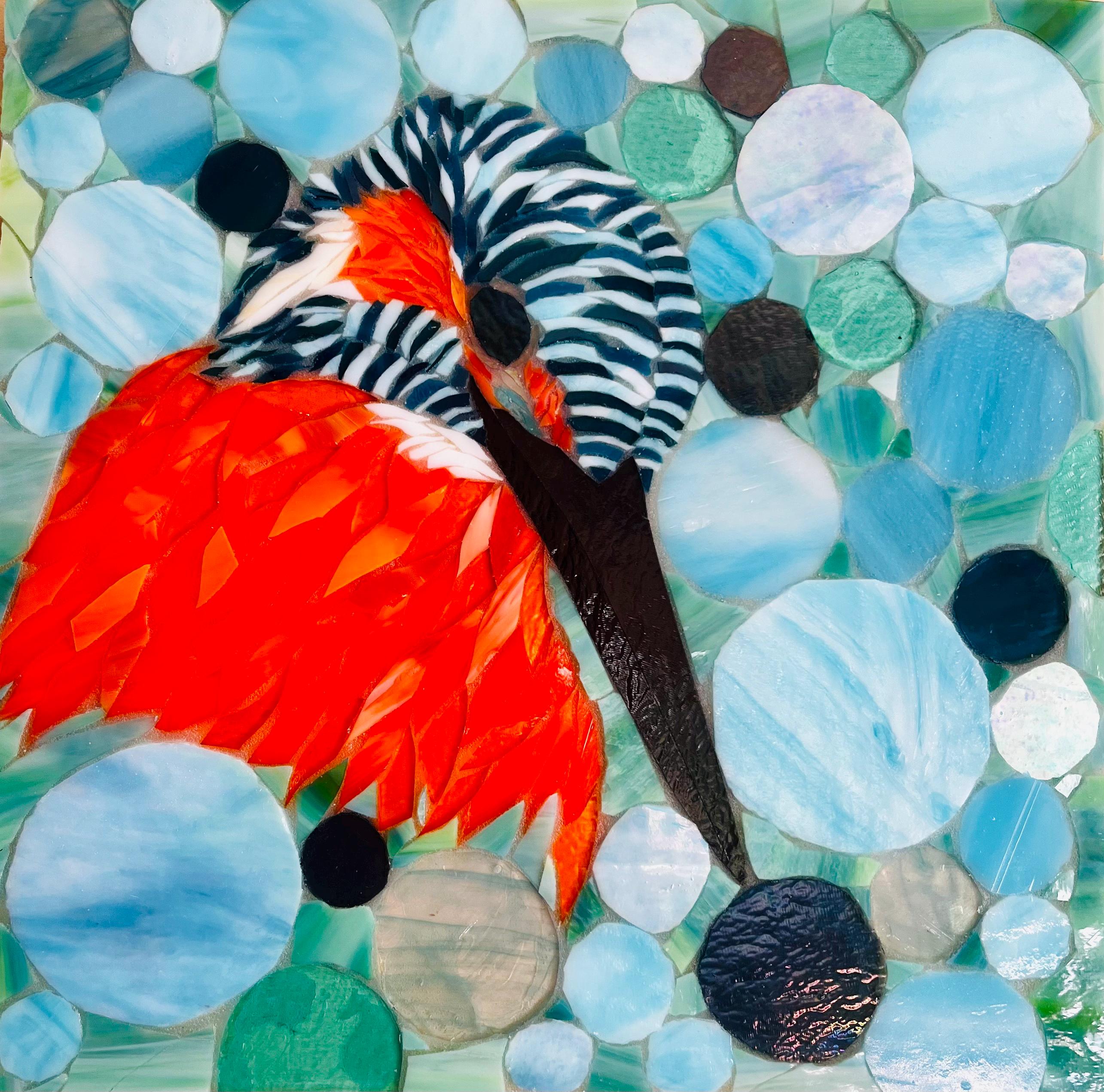 Beautiful Kingfisher Glass Mosaic - Etsy