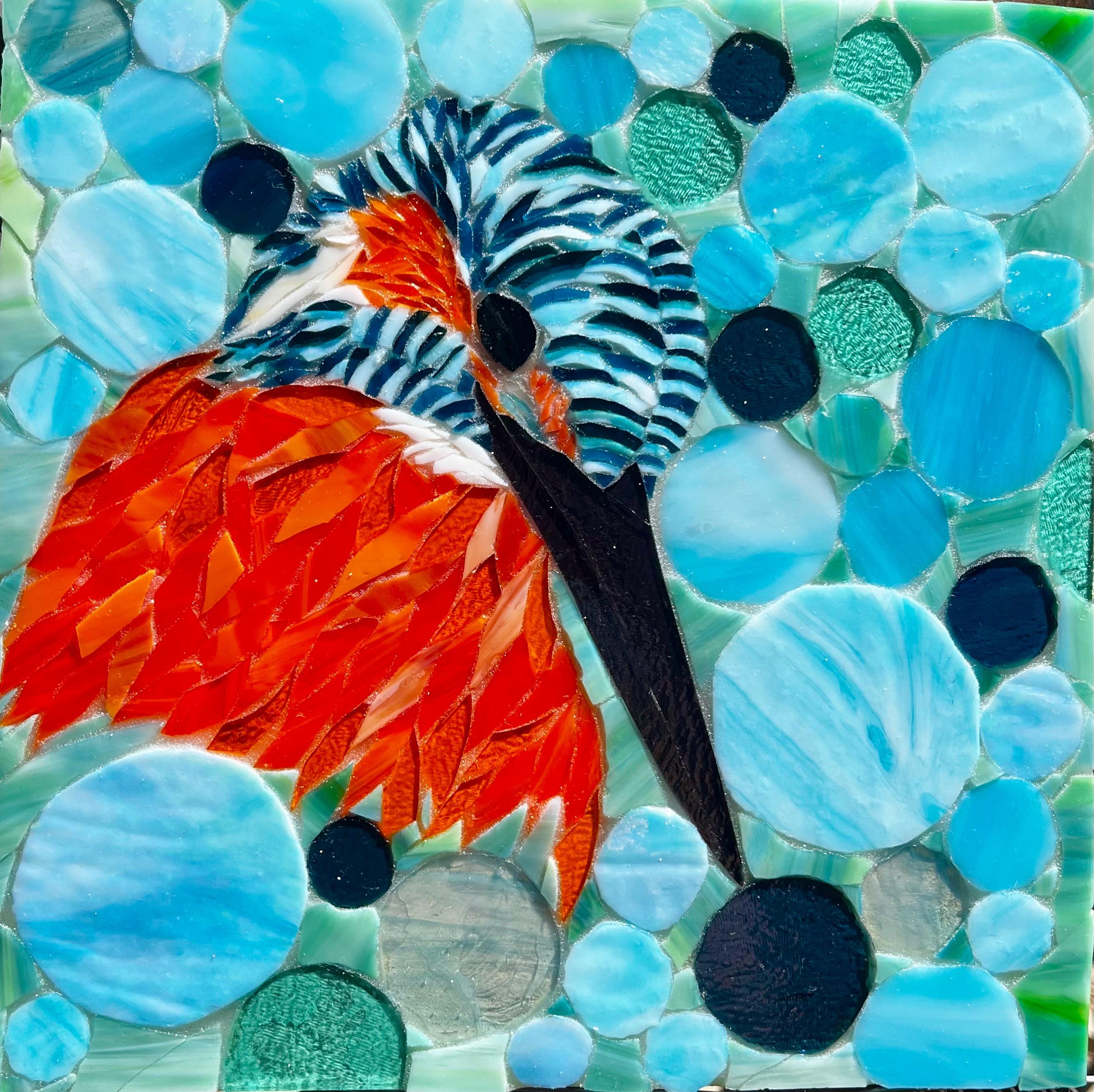 Beautiful Kingfisher Glass Mosaic - Etsy