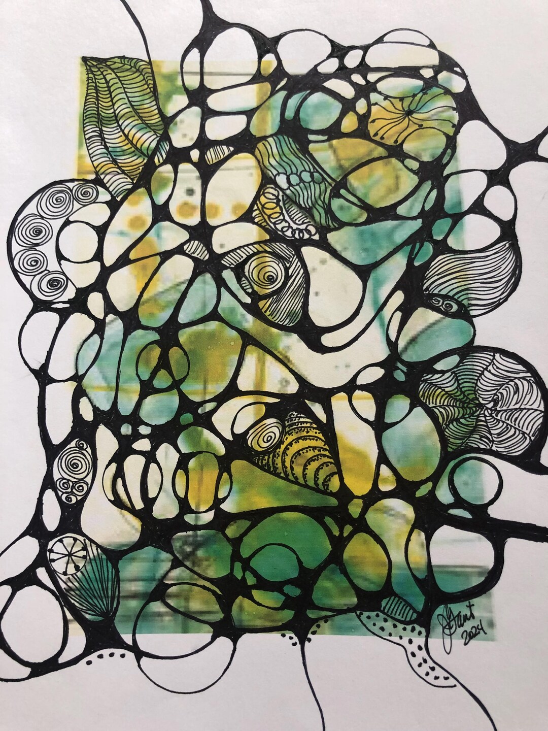 Original Neurographic Art Watercolor, Pen and Ink 9 X 12 Est. - Etsy