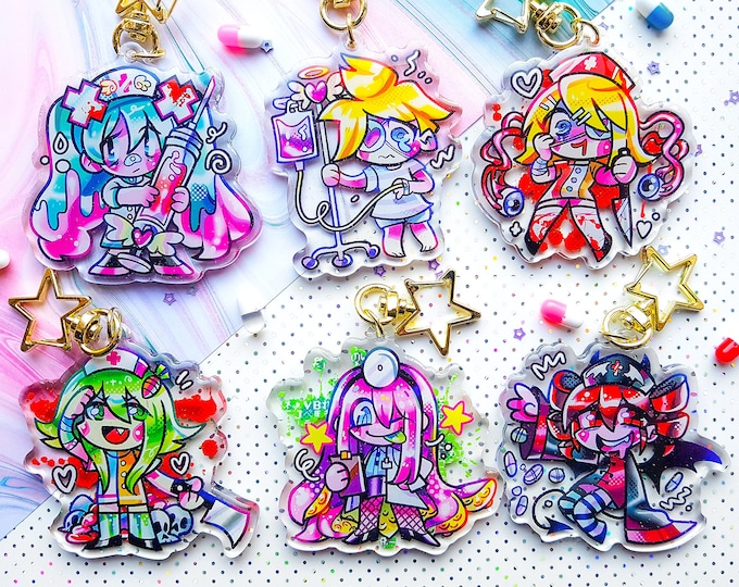 Vocaloid Menhera Hospital 2.5 Inch Acrylic Glitter Charm Vaporwave ...