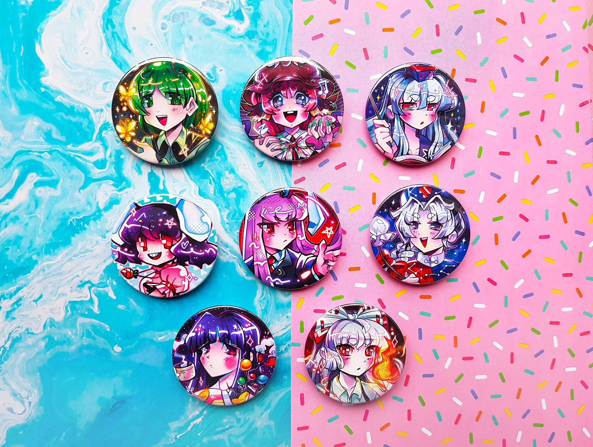 Touhou Project IN Button Pins 44 /75 Mm - Etsy