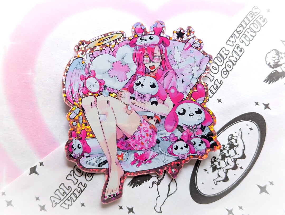 Sleepy Menhera Boy Francis Glitter Vinyl Sticker - Etsy
