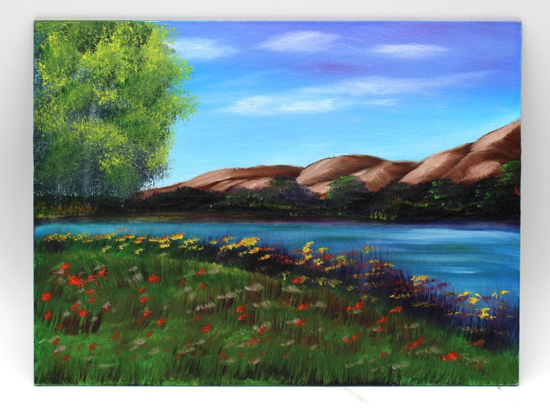 Original 9" X 12" Landscape Oil Painting – Waterfall and Forest ...