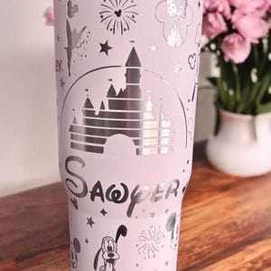 Personalized Disney Castle Engraved Tumbler | Mickey Minnie Tumbler ...
