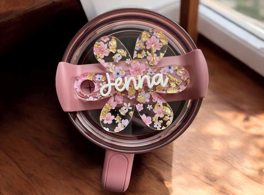 Floral Gold Daisy Stanley Topper | Antique Gold Stanley Topper | Flower ...