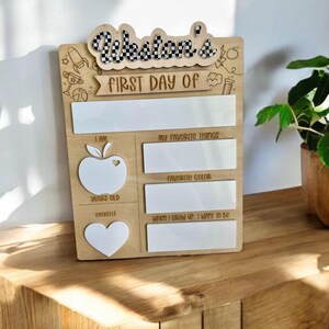 First & Last Day of School Interchangeable Sign | Personalized First ...