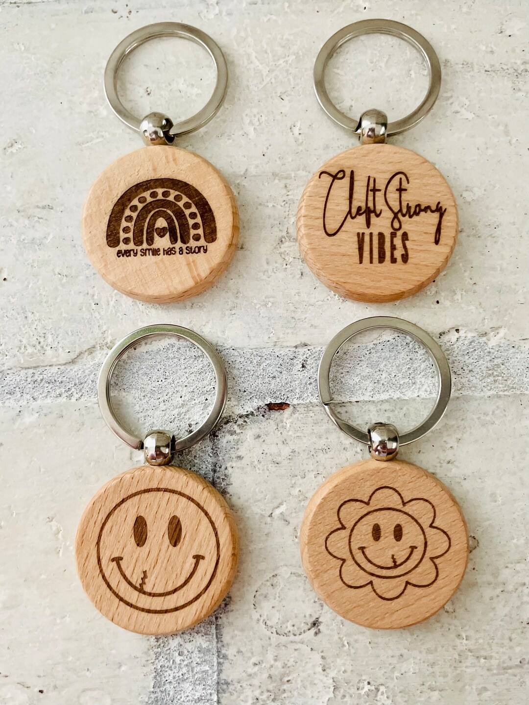 Wooden Cleft Keychain, Wooden Keychain, Custom Keychain, Cleft Lip ...