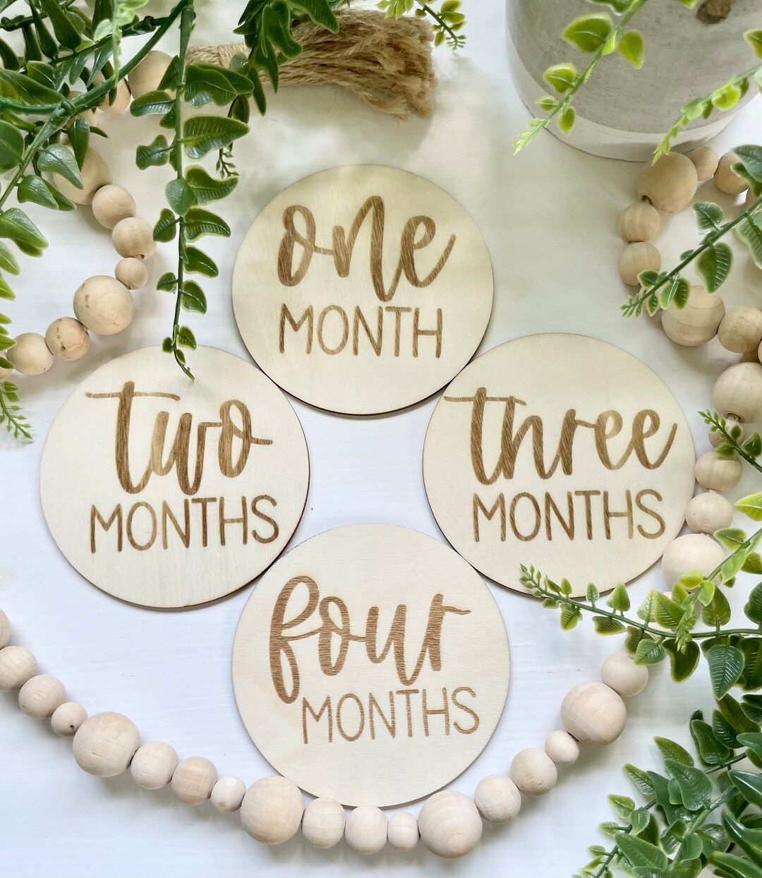 Monthly Milestone Discs, Wooden Monthly Markers, Monthly Wooden Discs ...