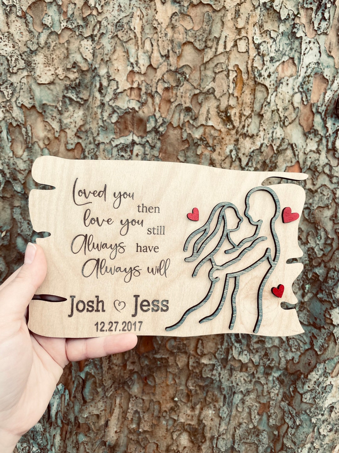 Wooden Personalized Couples Sign | Valentines Gift | Anniversary Gift ...