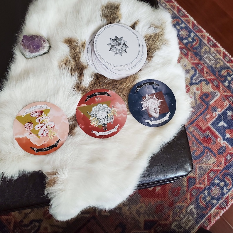 Rune Oracle Tarot Card Deck Round Circle Divination Tool - Etsy UK
