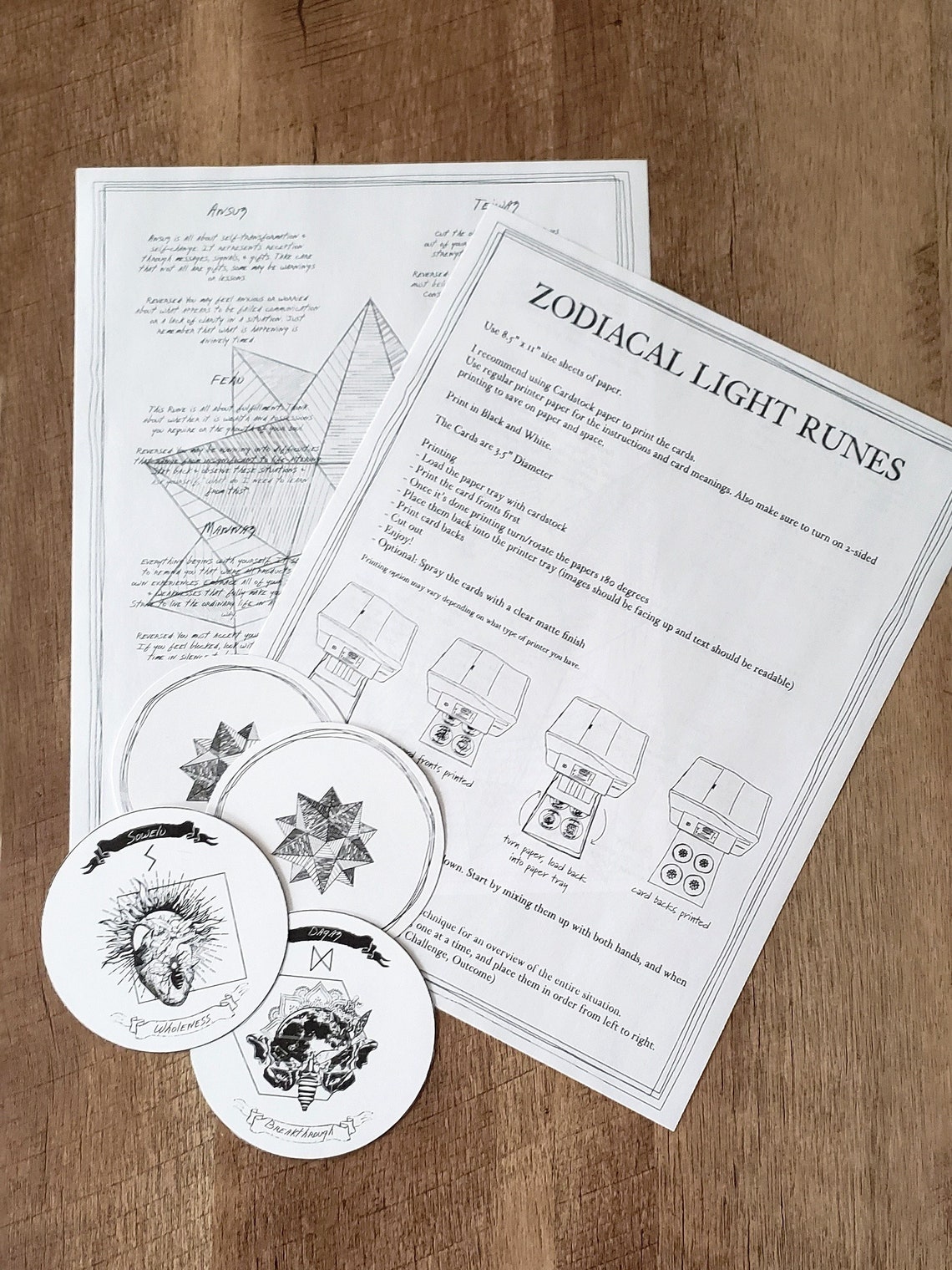 Round Rune Oracle Tarot Card Deck Divination Tool, Constellation ...