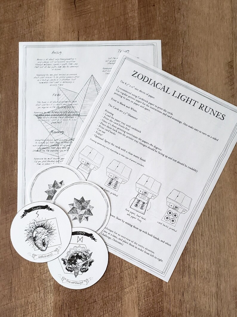 Round Rune Oracle Tarot Card Deck Divination Tool, Constellation ...