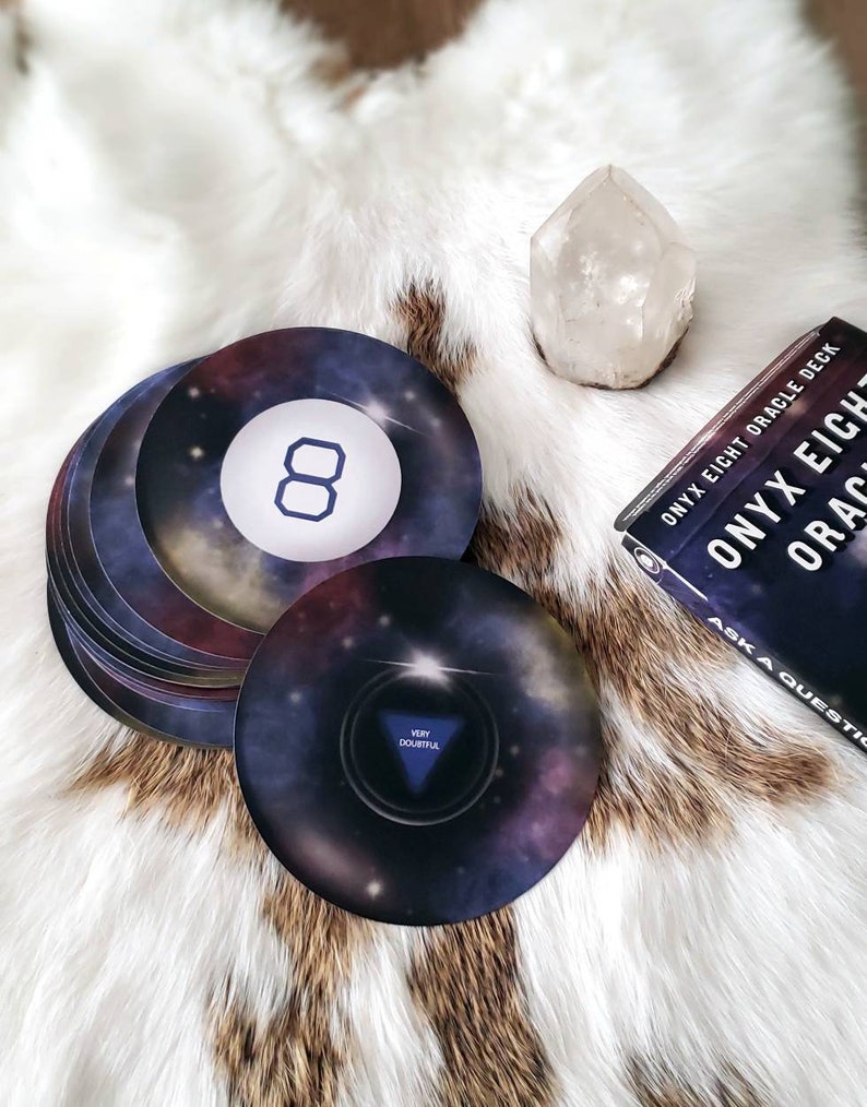 Magic 8 Ball Round Circle Oracle Tarot Card Deck Divination Tool ONYX ...