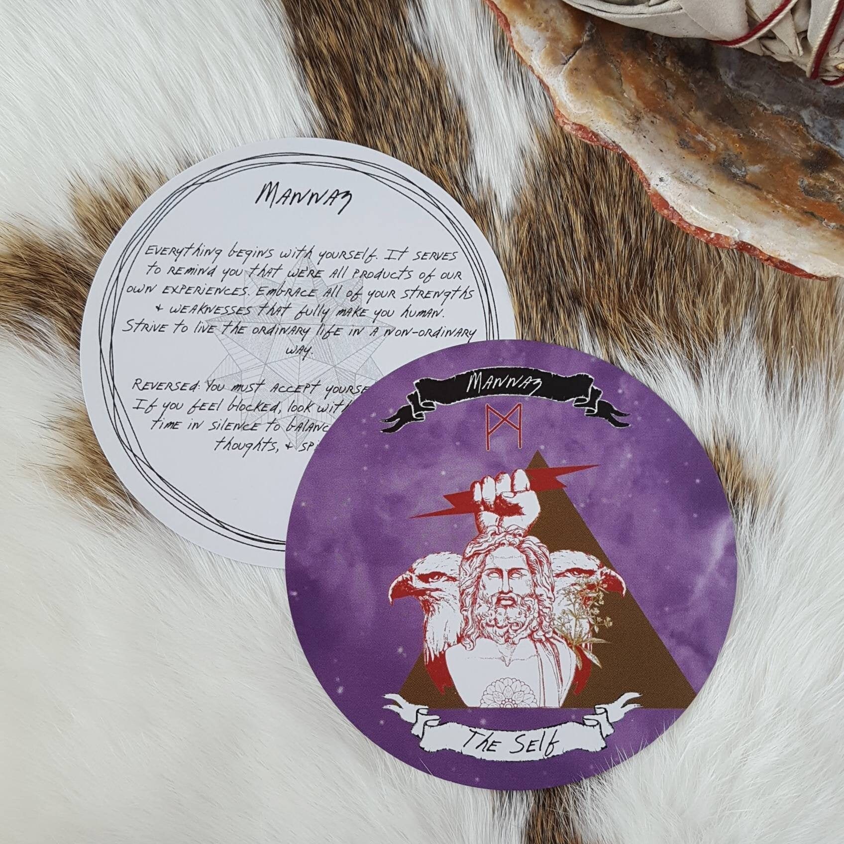 Rune Oracle Tarot Card Deck Round Circle Divination Tool, Zodiac ...