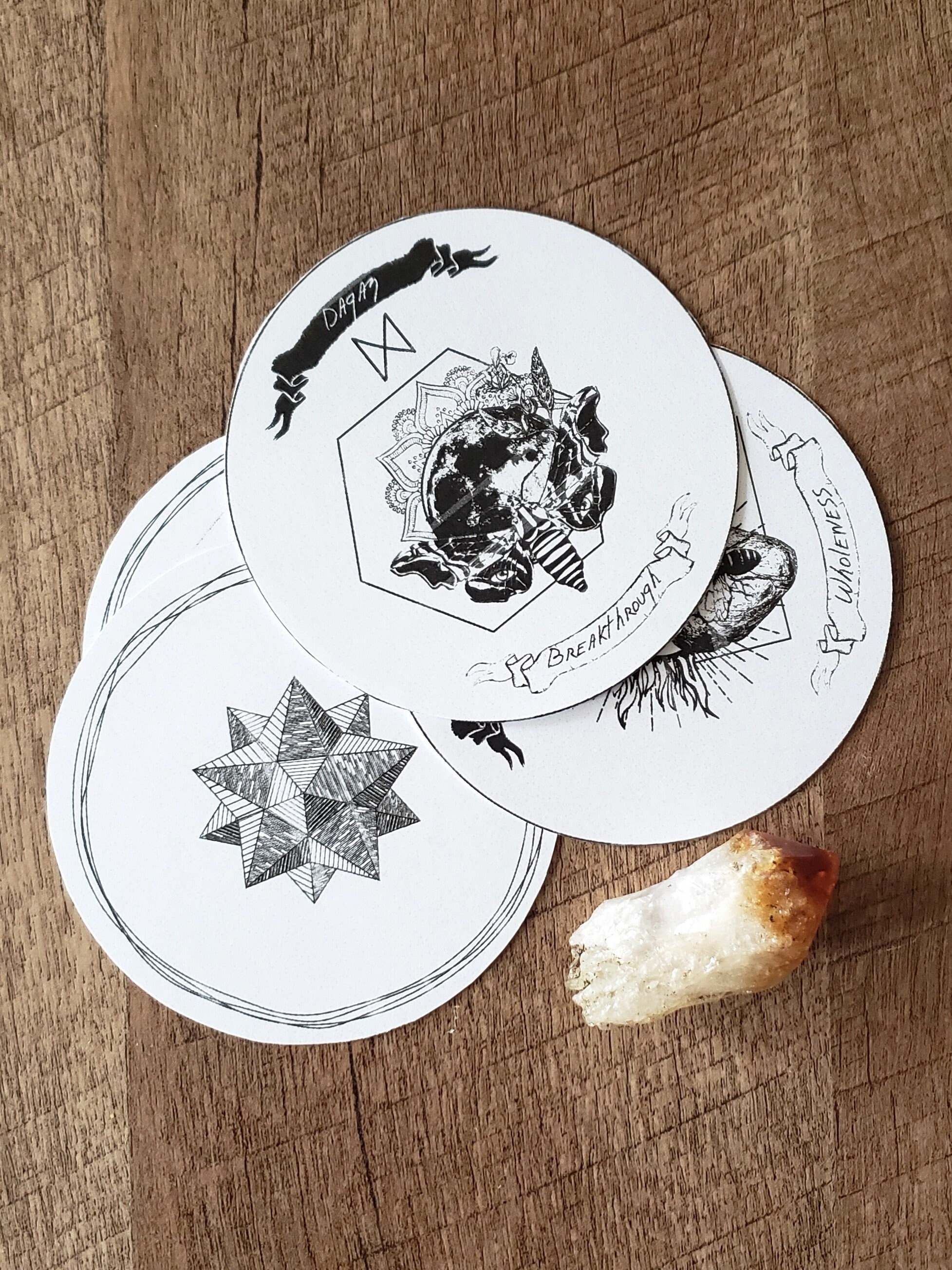 Round Rune Oracle Tarot Card Deck Divination Tool, Constellation ...