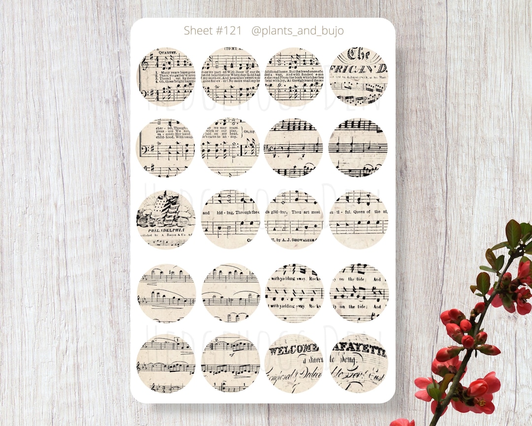 Music Notes Sticker Sheet Musical Note Stickers Music Sheet - Etsy