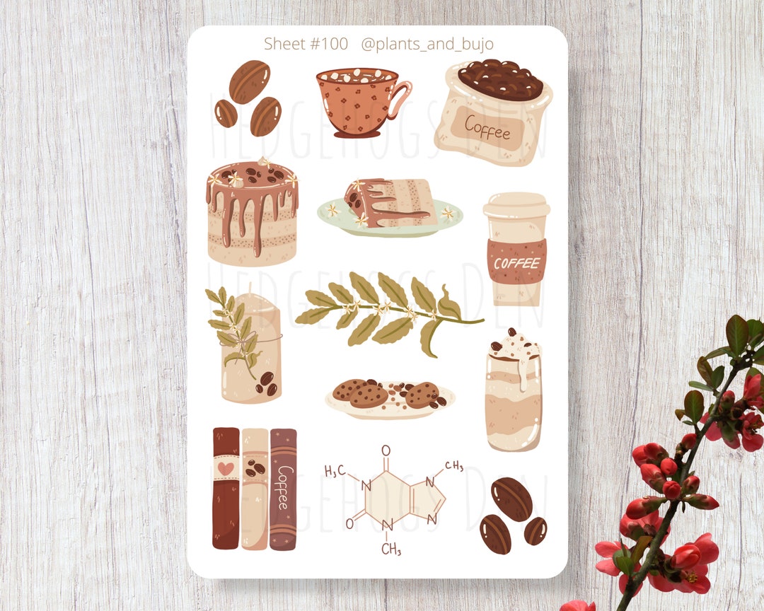 Coffee Stickers Coffee Sticker Sheet Drink Stickers - Etsy