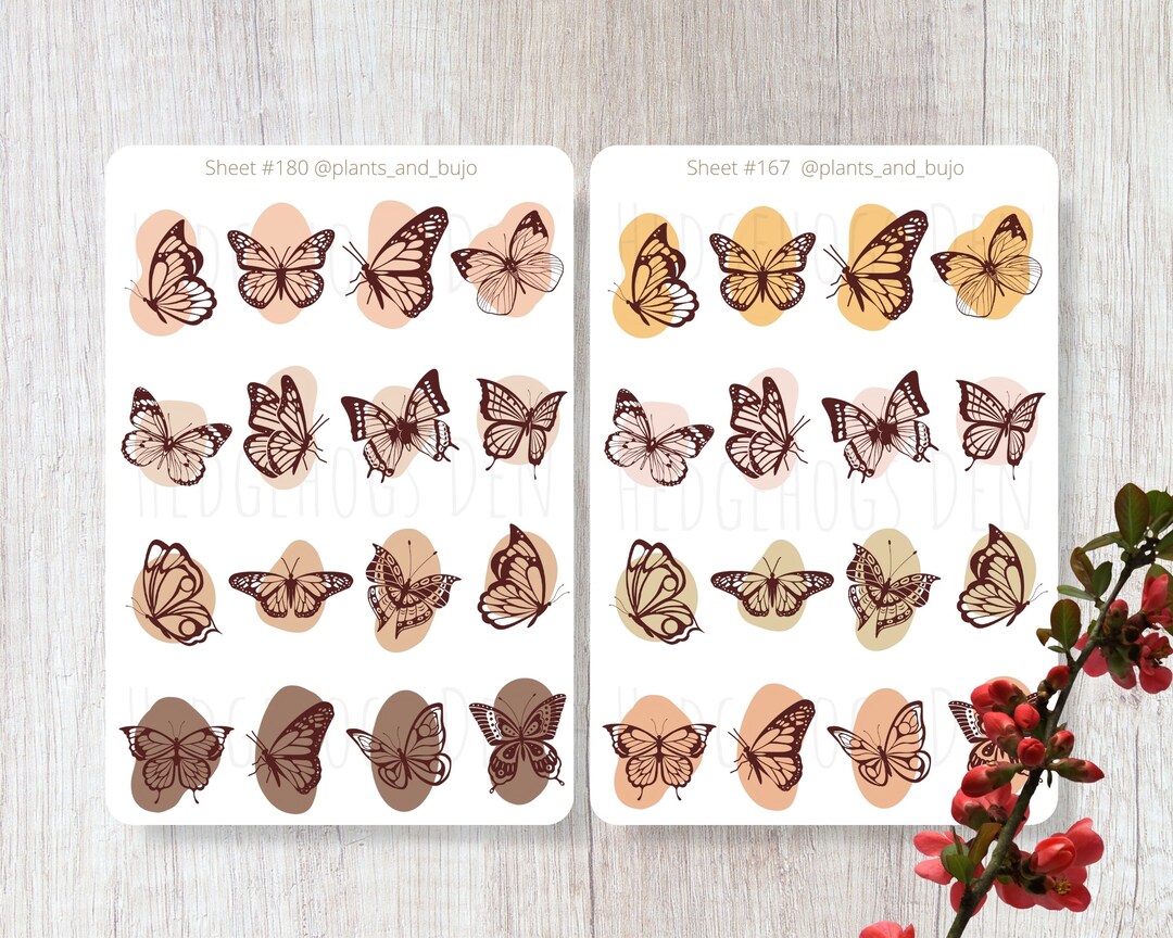 Butterflies Sticker Sheet, Butterfly Stickers, Boho Sticker Sheet ...