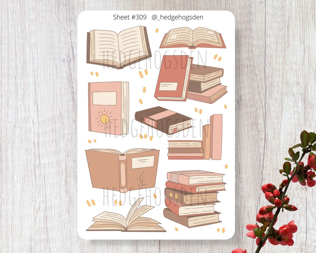 Book Sticker Sheet, Book Lover Sticker, Reading Stickers, Journal ...