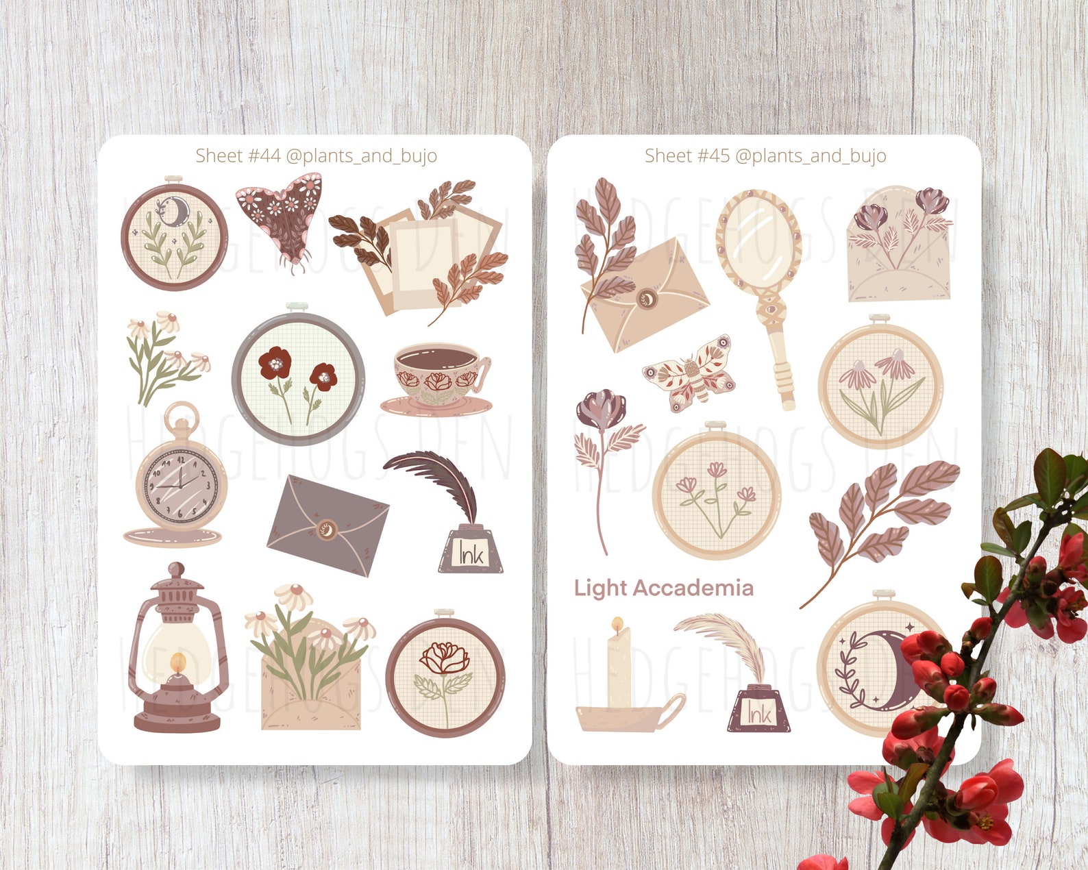 Academia Sticker Pack, Light and Dark Academia Sticker Bundle, Fall ...