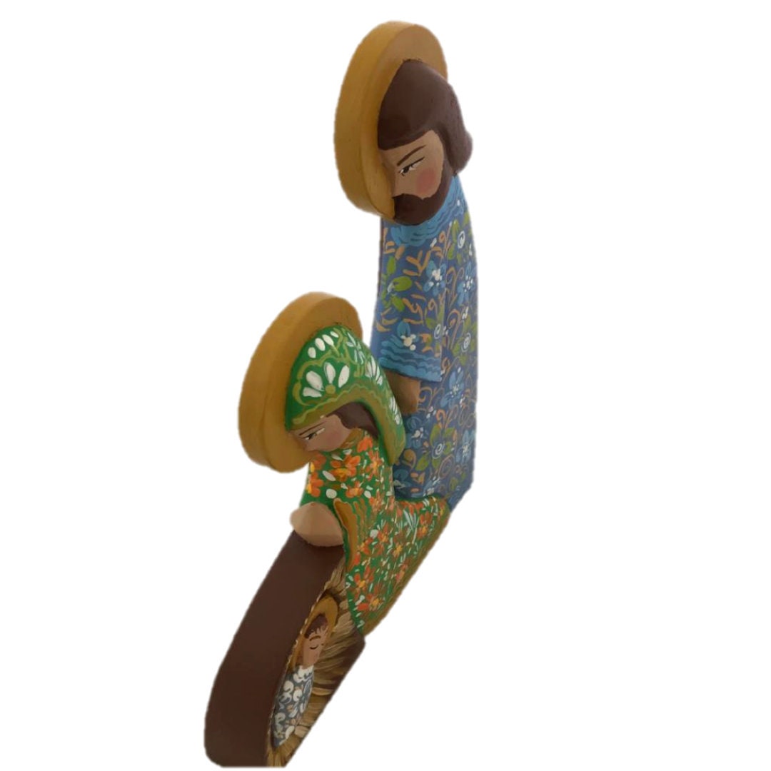 Christmas Nativity Figures Colorful Floral Decoration - Etsy