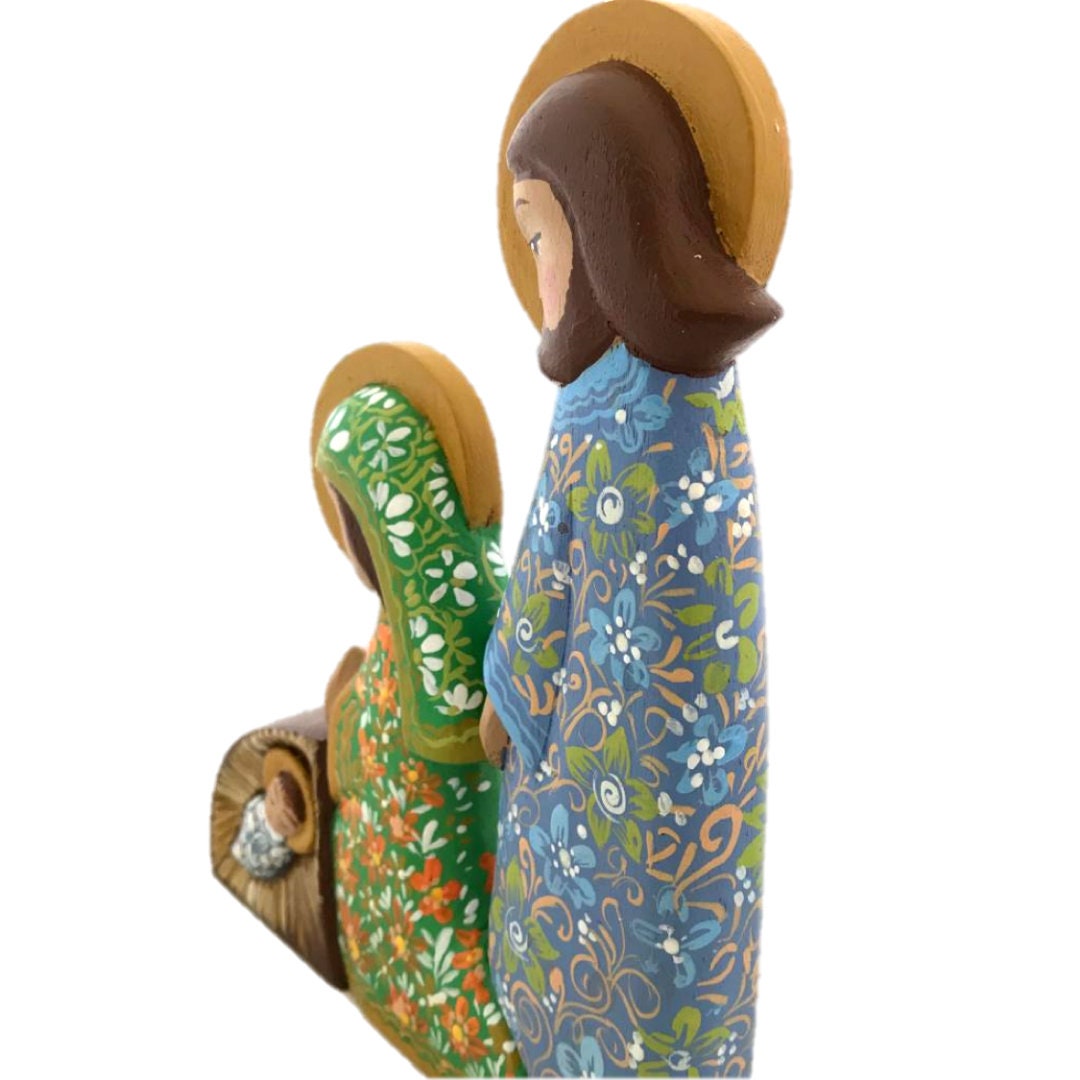 Christmas Nativity Figures Colorful Floral Decoration - Etsy