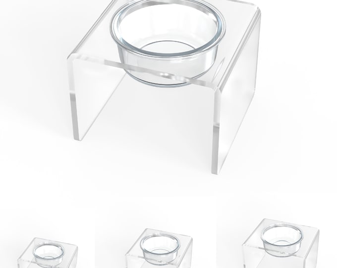 Modern Clear Acrylic Elevated Pet Feeder, Single Bowl - Etsy